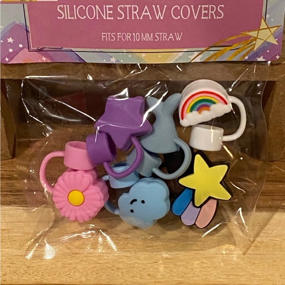 T.J.Maxx | Kitchen | 6 Silicone Straw Covers Flower Cloud Shooting Star ...